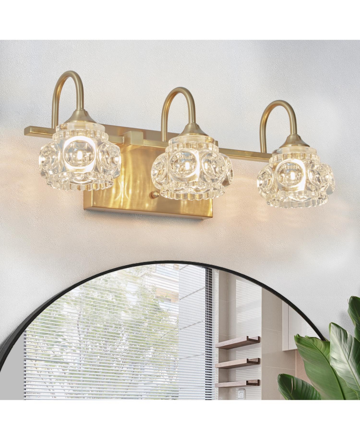 Click here for Streamdale Modern Crystal Vanity Light  3-Light Go... prices