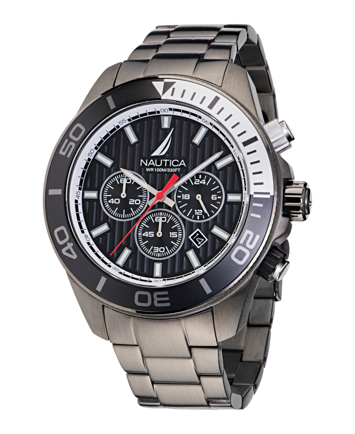 Click here for Nautica Mens Chronograph Silver-Tone Stainless Ste... prices