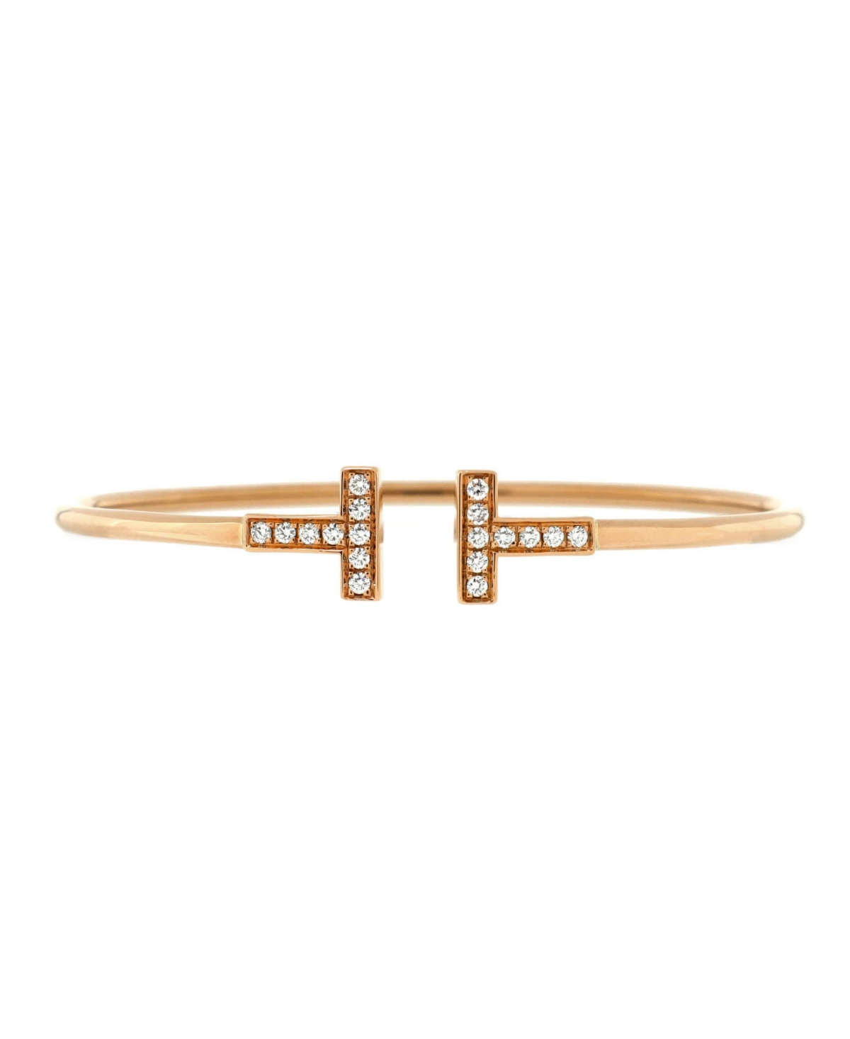 Click here for Pre-Owned Tiffany & Co. T Wire Bracelet 18K Rose G... prices