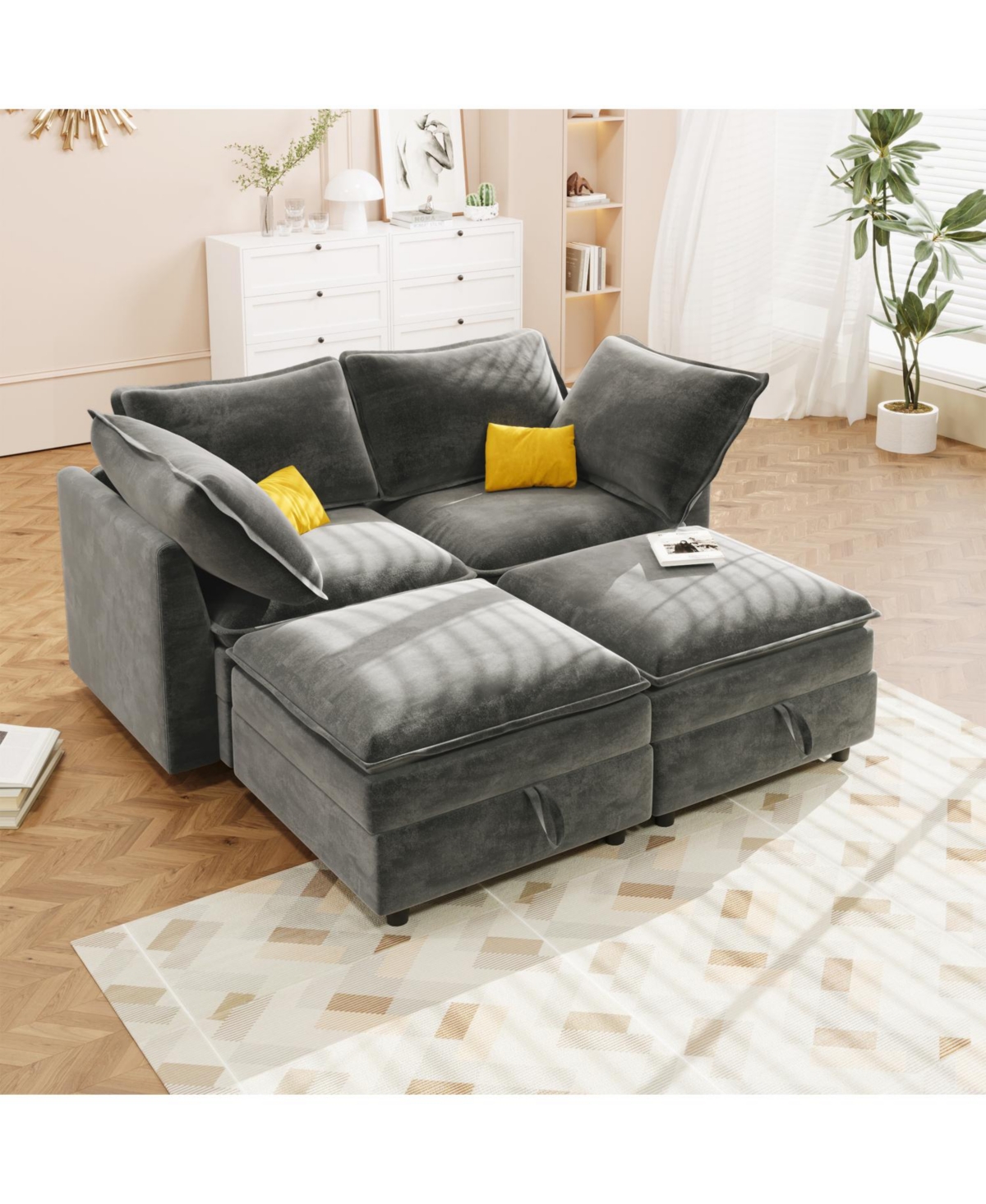 Click here for Streamdale Mira Modular 4-Piece Sofa Customizable... prices