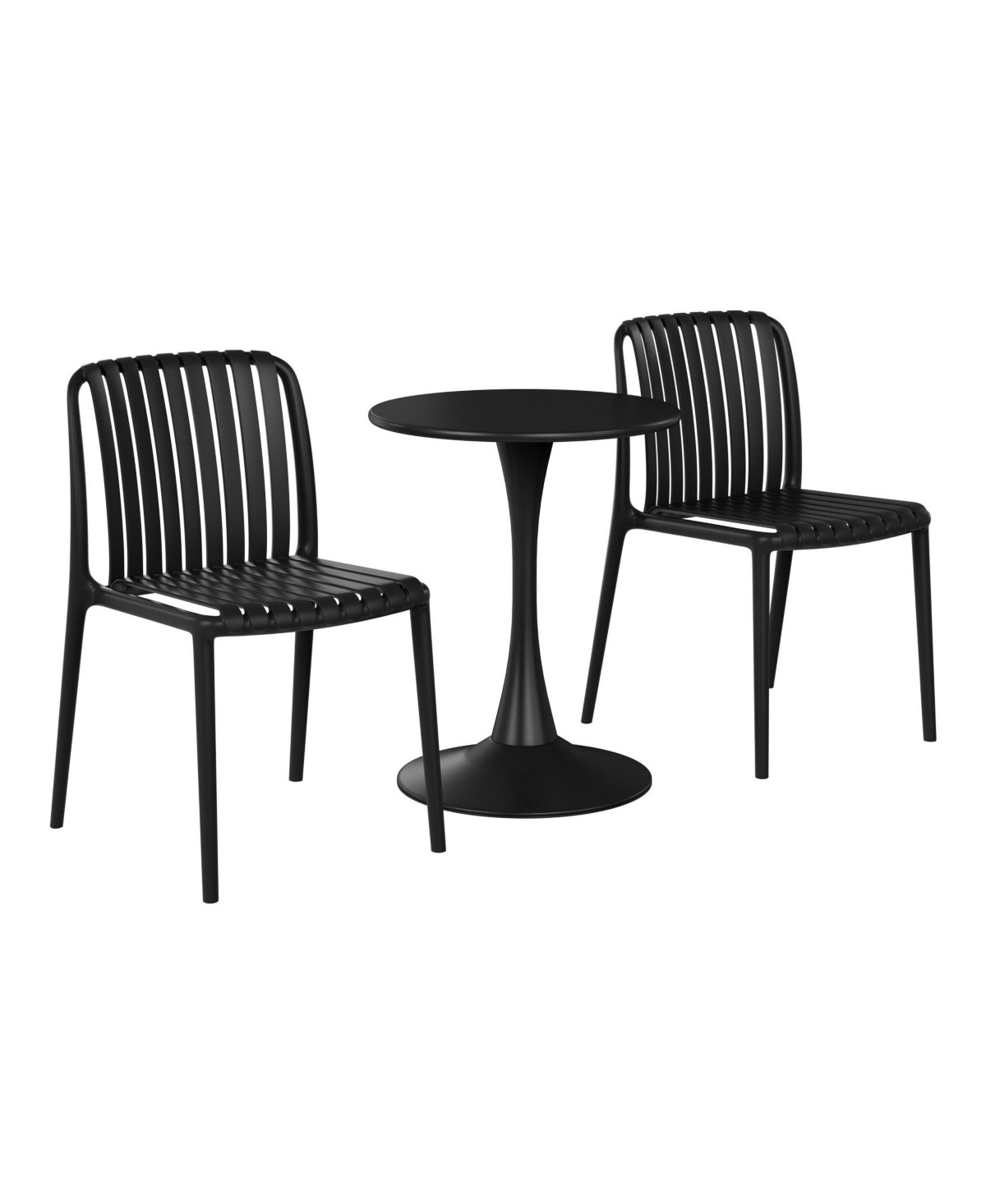Click here for 3-Piece Outdoor Metal Dining Table Set And Stackab... prices