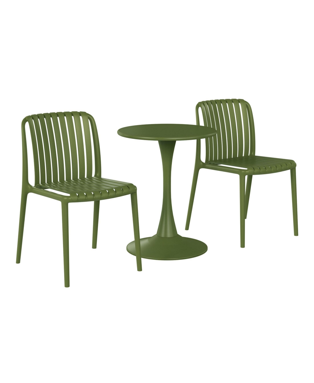 Click here for 3-Piece Outdoor Metal Dining Table Set And Stackab... prices