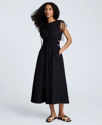 Kenneth Cole Women's Shoulder-Tie Side-Cutout Midi Dress - Macy's