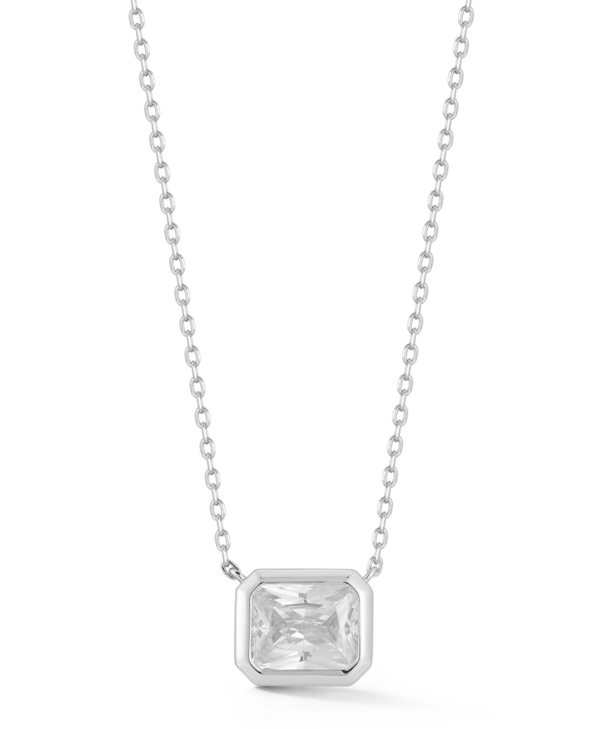 Click here for Rachel Zoe Sterling Silver Radiant Cut Solitaire N... prices