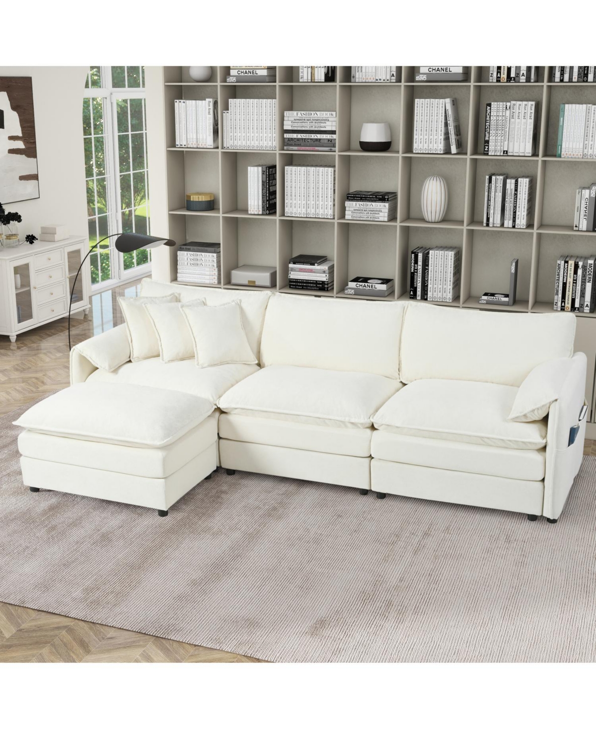 Click here for Streamdale Comfy Beige Chenille Modular Sectional... prices