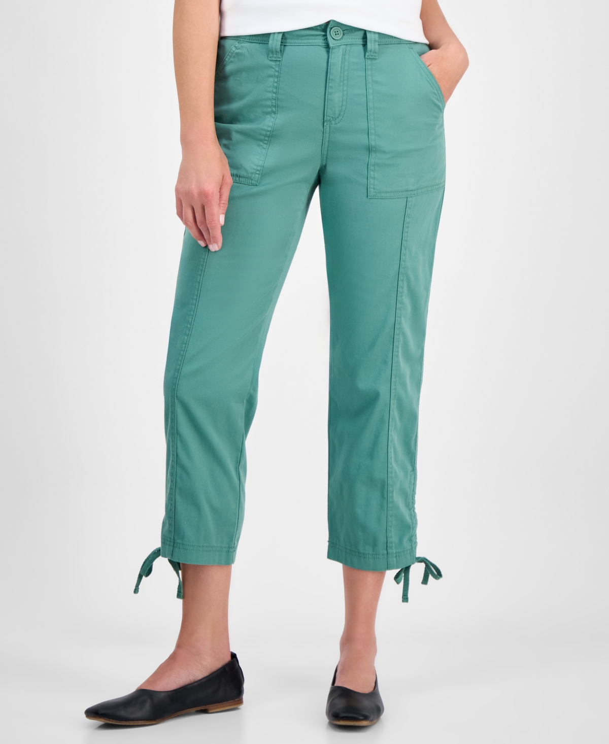 Click here for Style & Co Womens Mid Rise Tie-Hem Ankle Pants  Ex... prices