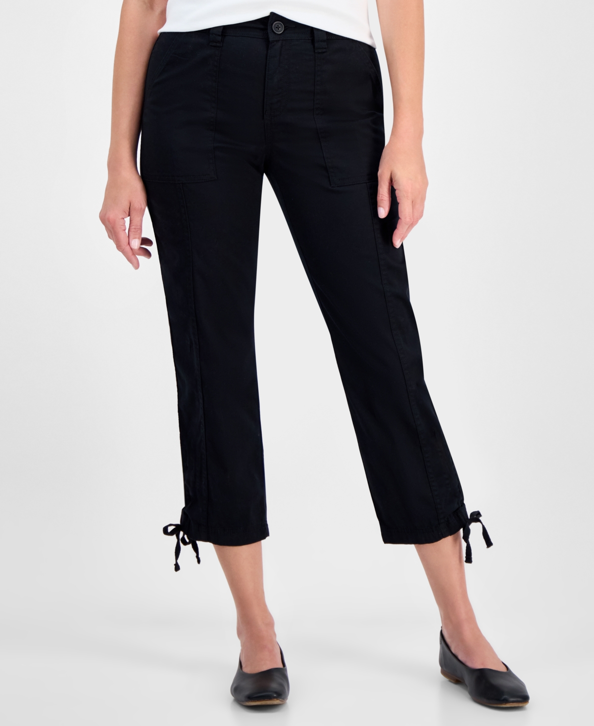 Click here for Style & Co Womens Mid Rise Tie-Hem Ankle Pants  Ex... prices