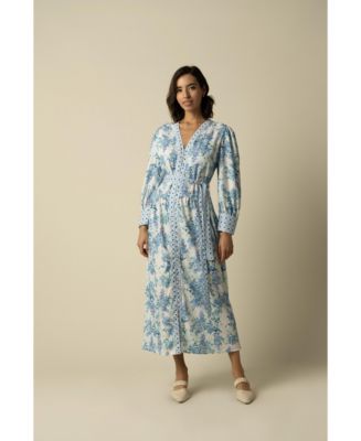 Raishma Studio Women's Aaliyah Blue Cotton Dress - Macy's