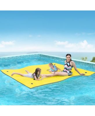 HALLOLURE Yellow Water Floating Mat Foam Pad, 9x6FT Bouncy Tear ...