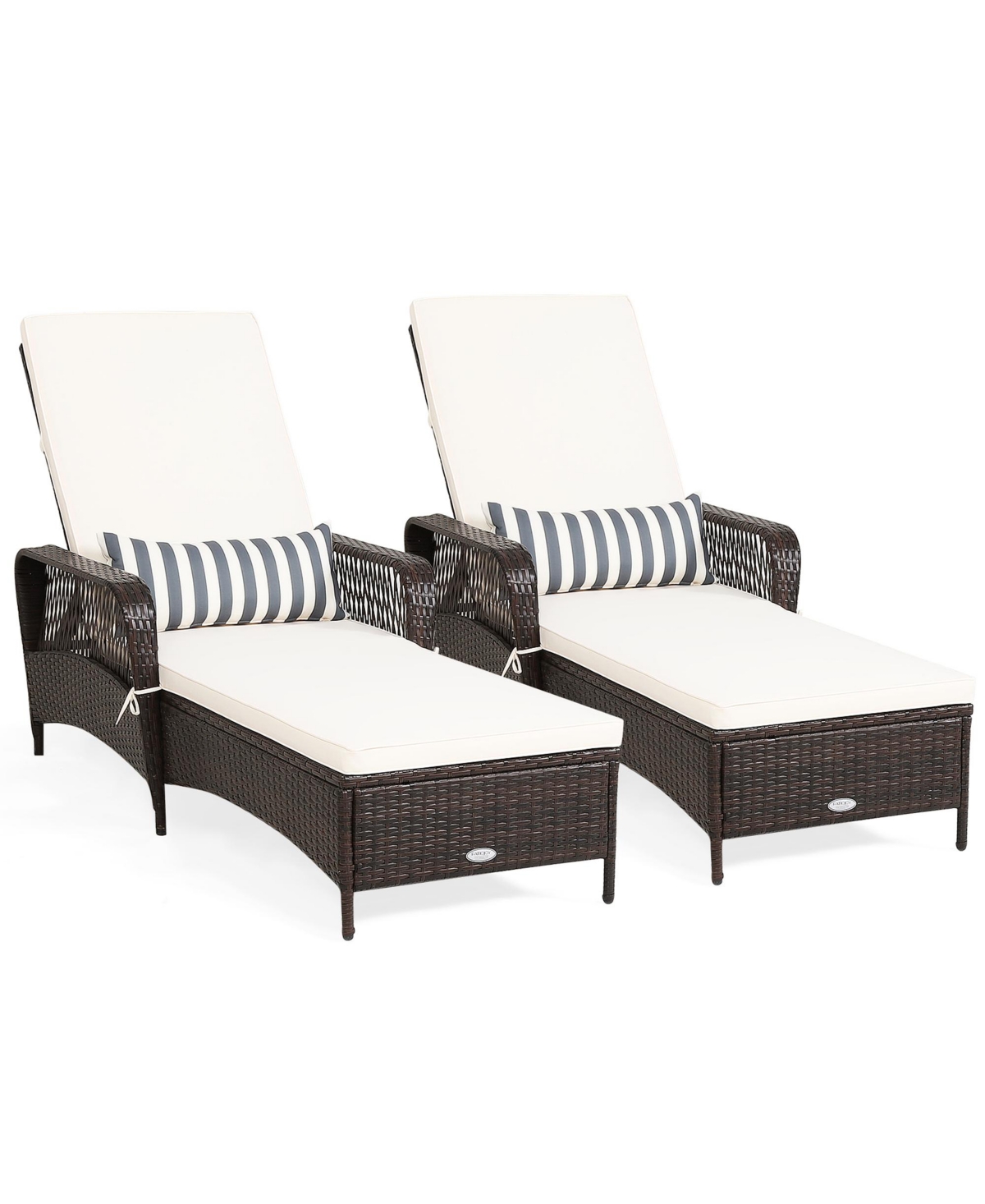 Click here for Gymax Set of 2 Rattan Patio Lounge Chair Chaise w/... prices