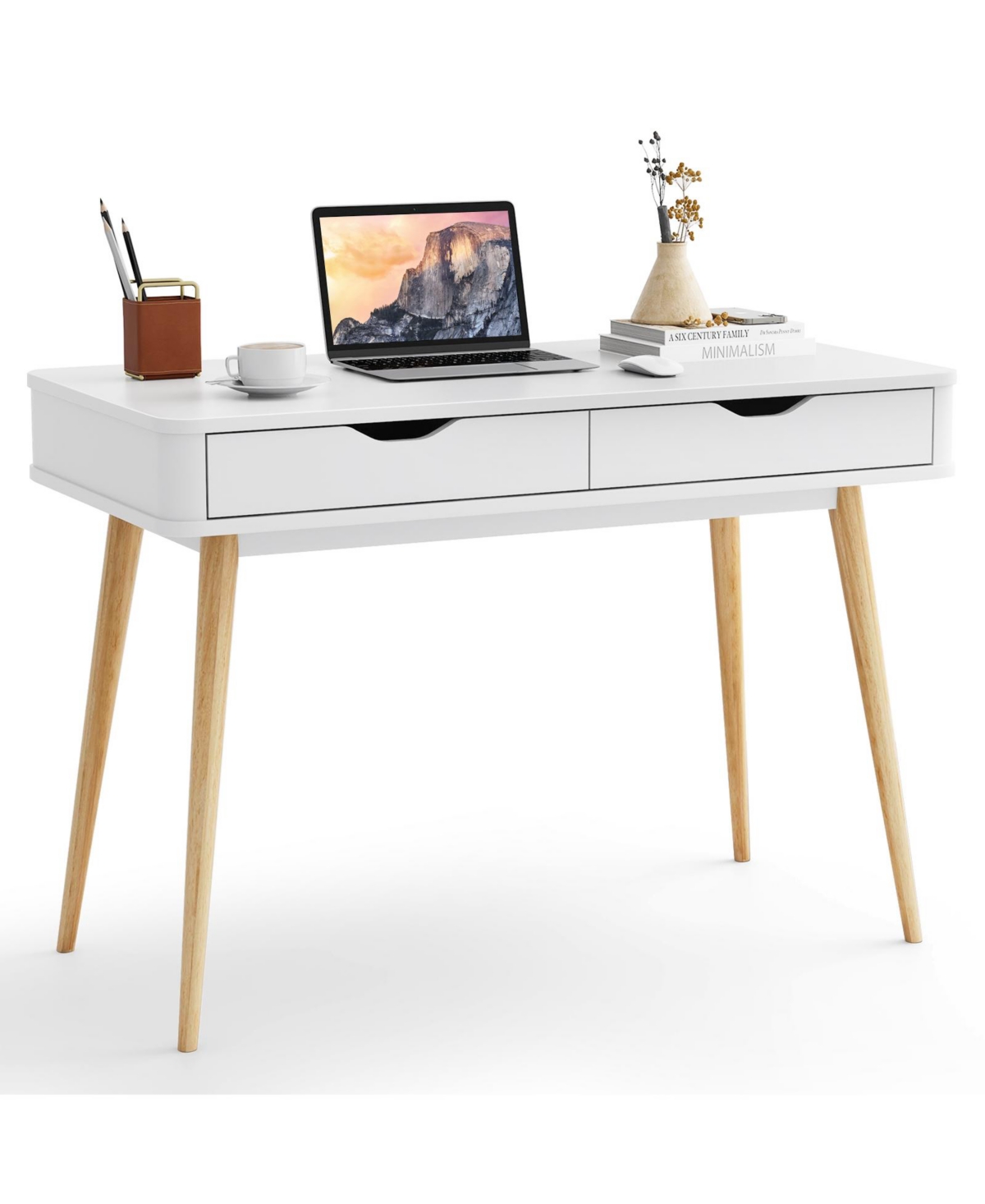 Click here for 43.5 Inch Computer Desk with 2 Drawers for Small S... prices