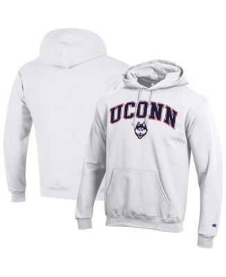 Champion Men's White UConn Huskies Arched Logo Fleece Pullover Hoodie ...