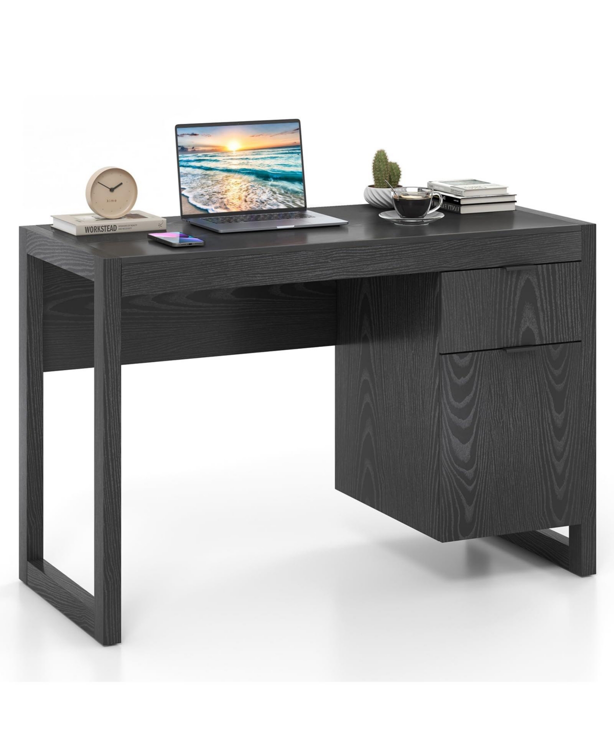 Click here for Modern Computer Desk Writing Workstation with Cabi... prices