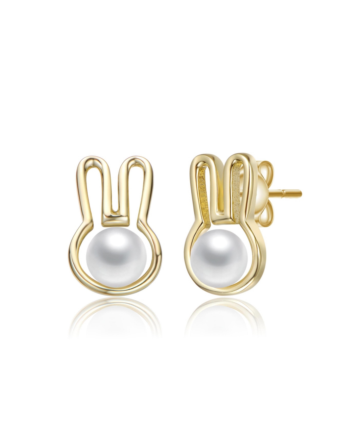 Click here for Kids 14K Gold Plated with White Pearl Bunny Stud E... prices
