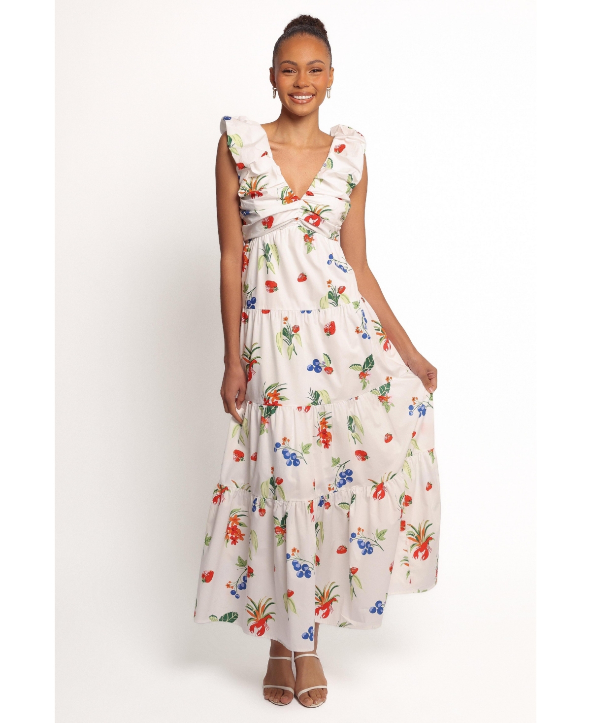 Petal and Pup Womens Valerie Maxi Dress - Off white/red