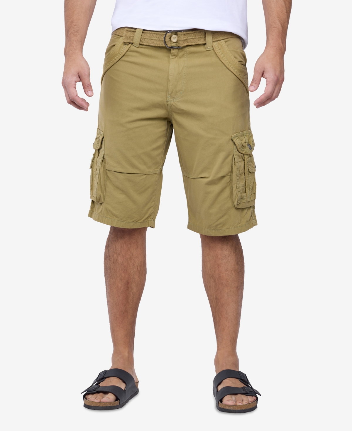 Click here for X-Ray Mens Belted Knee Length Cargo Shorts - New k... prices