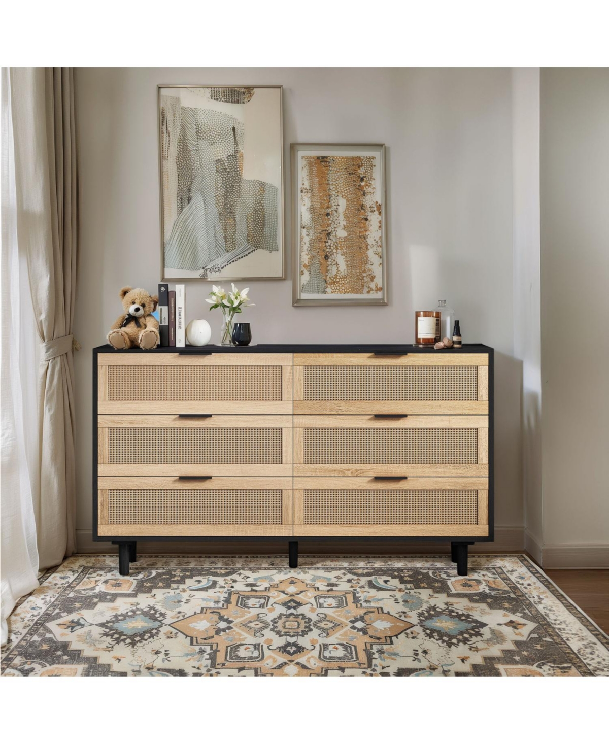 Click here for 51.18" 6-Drawers Rattan Storage Cabinet Ratta... prices