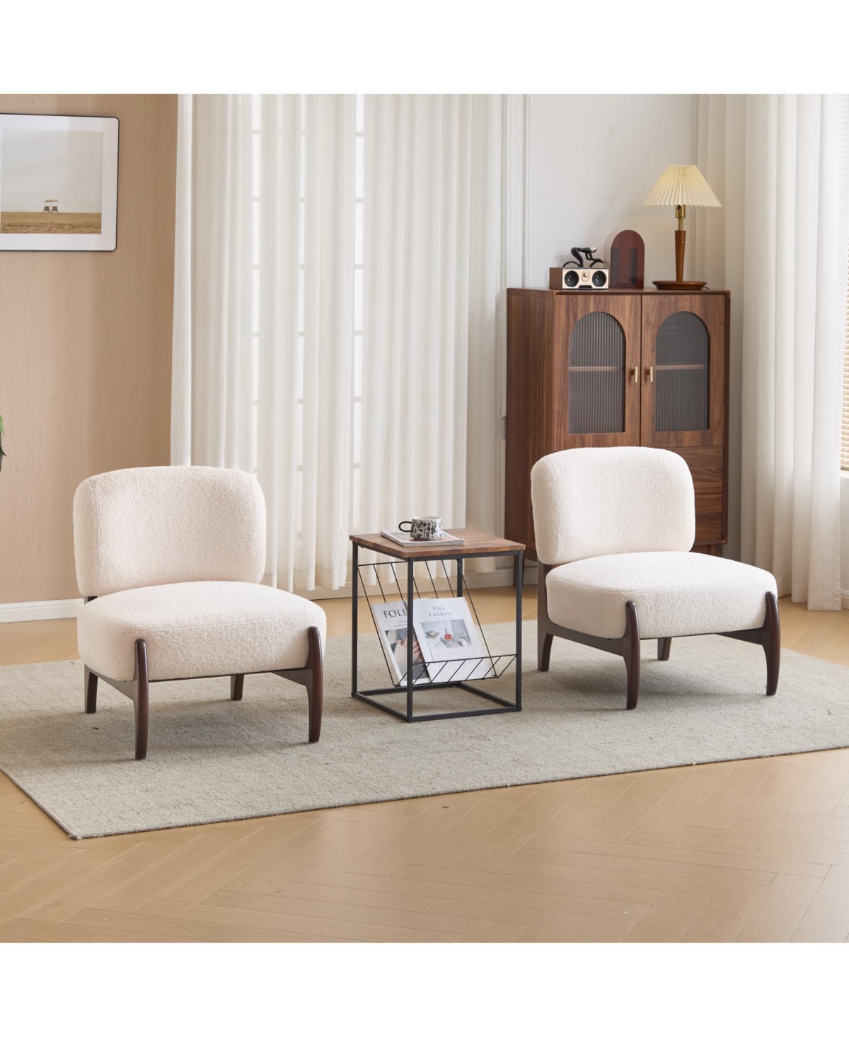 Click here for Boucle Lounge Chairs - Modern  Solid Wood Frame -... prices