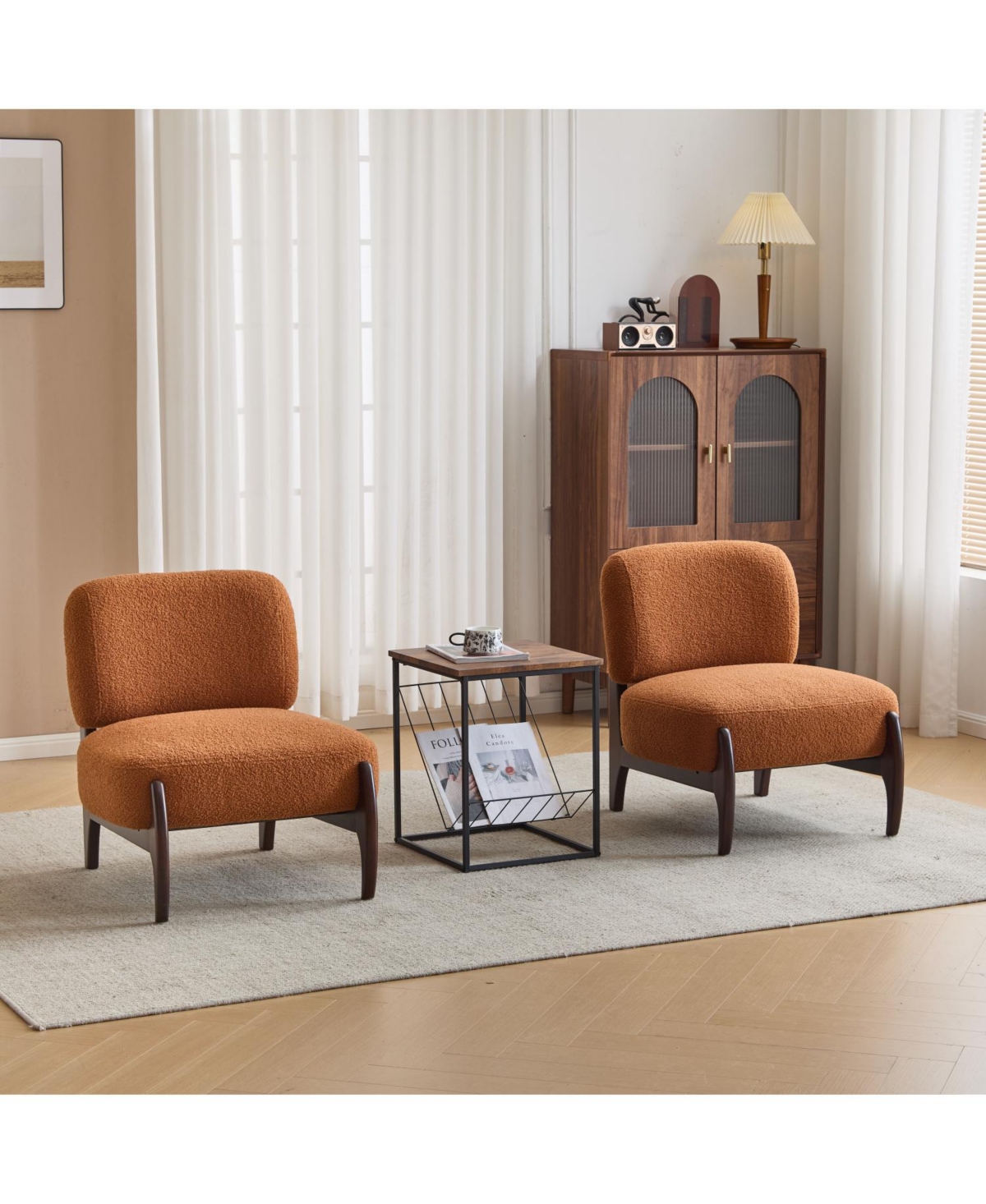 Click here for Boucle Lounge Chairs - Modern  Solid Wood Frame -... prices