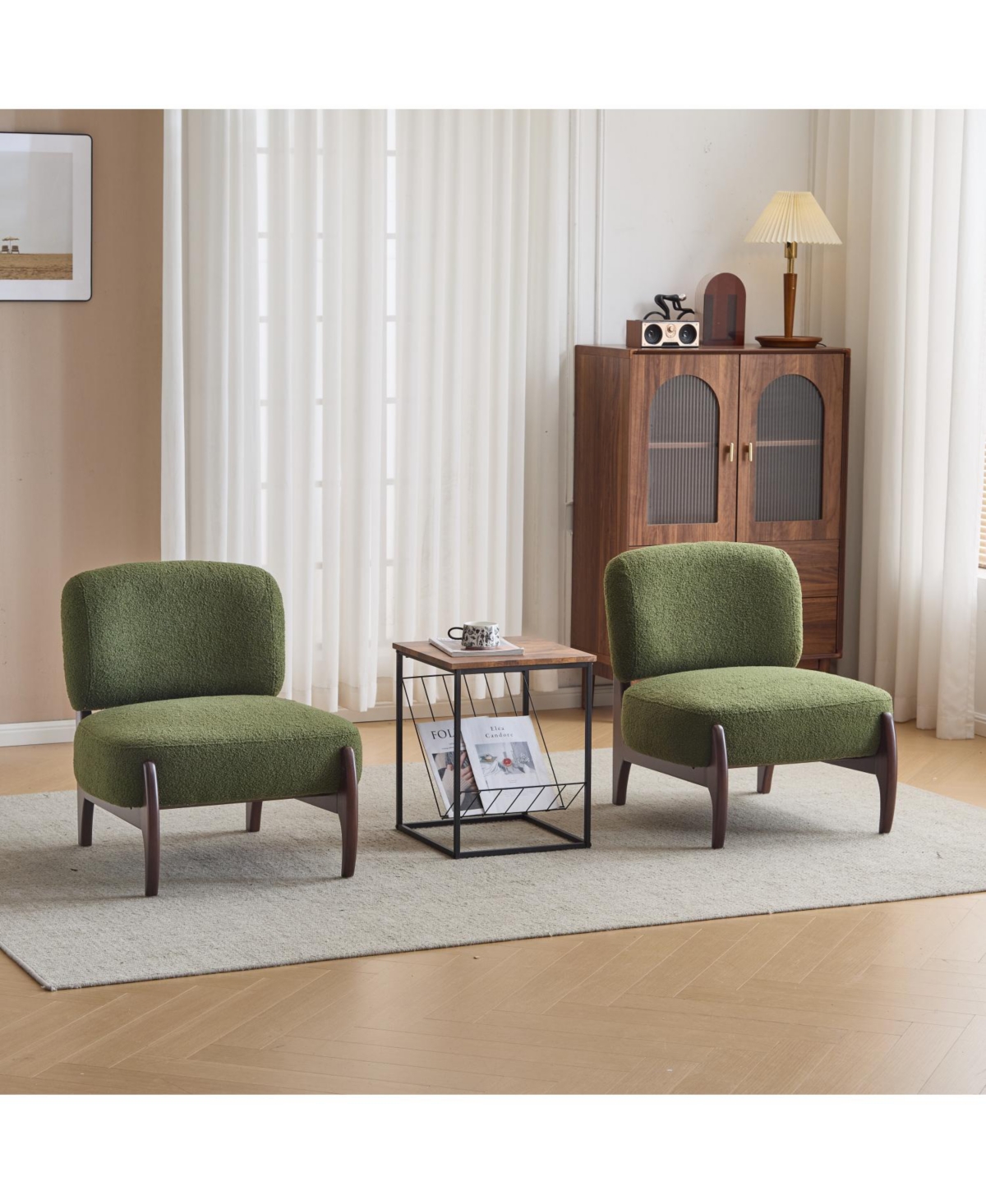 Click here for Boucle Lounge Chairs - Modern  Solid Wood Frame -... prices