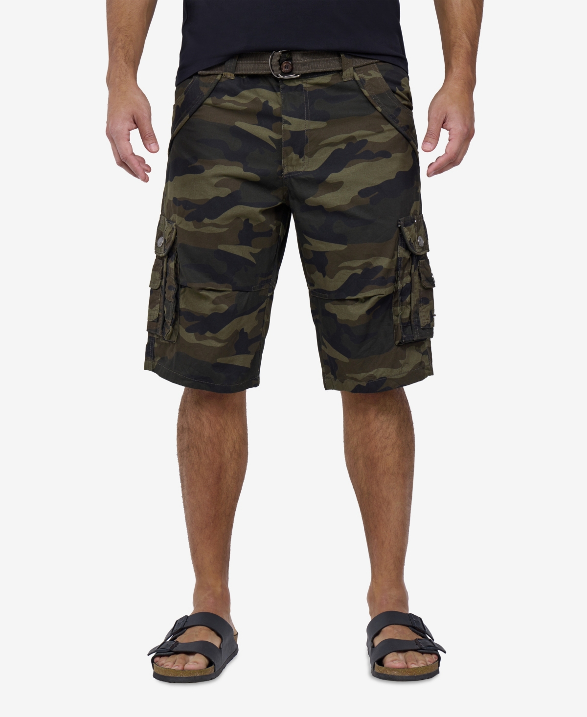 Click here for X-Ray Mens Belted Double Pocket Cargo Shorts - Oli... prices