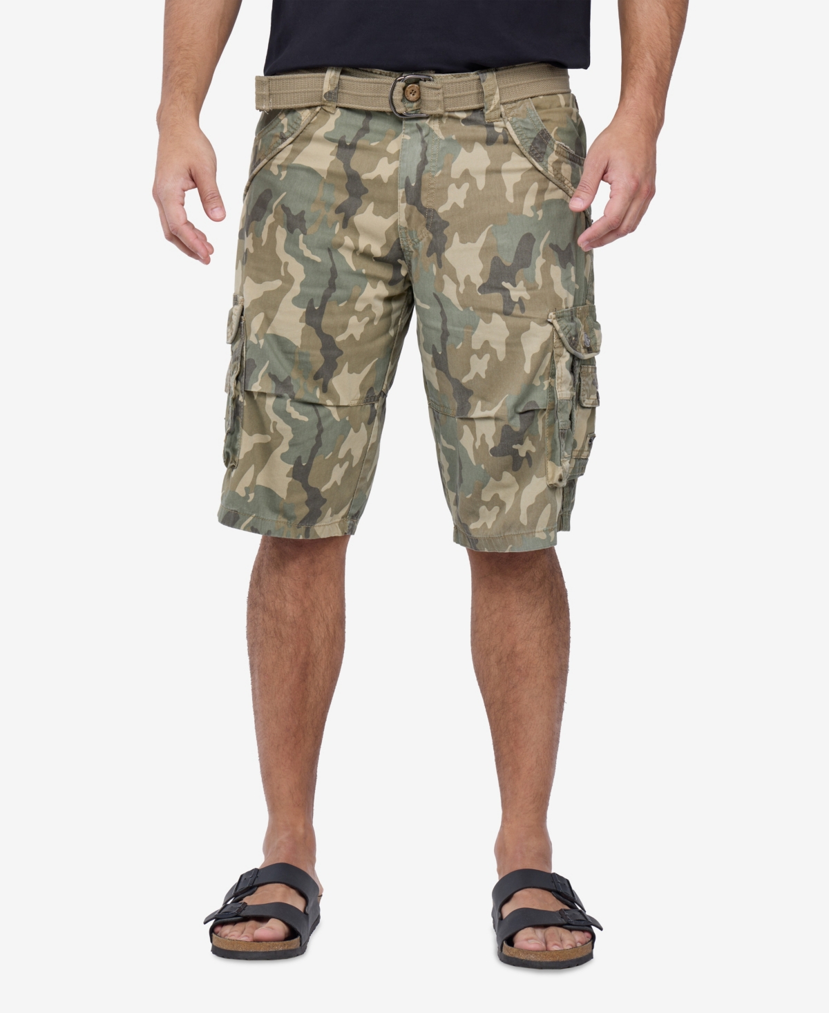 Click here for X-Ray Mens Belted Double Pocket Cargo Shorts - Des... prices