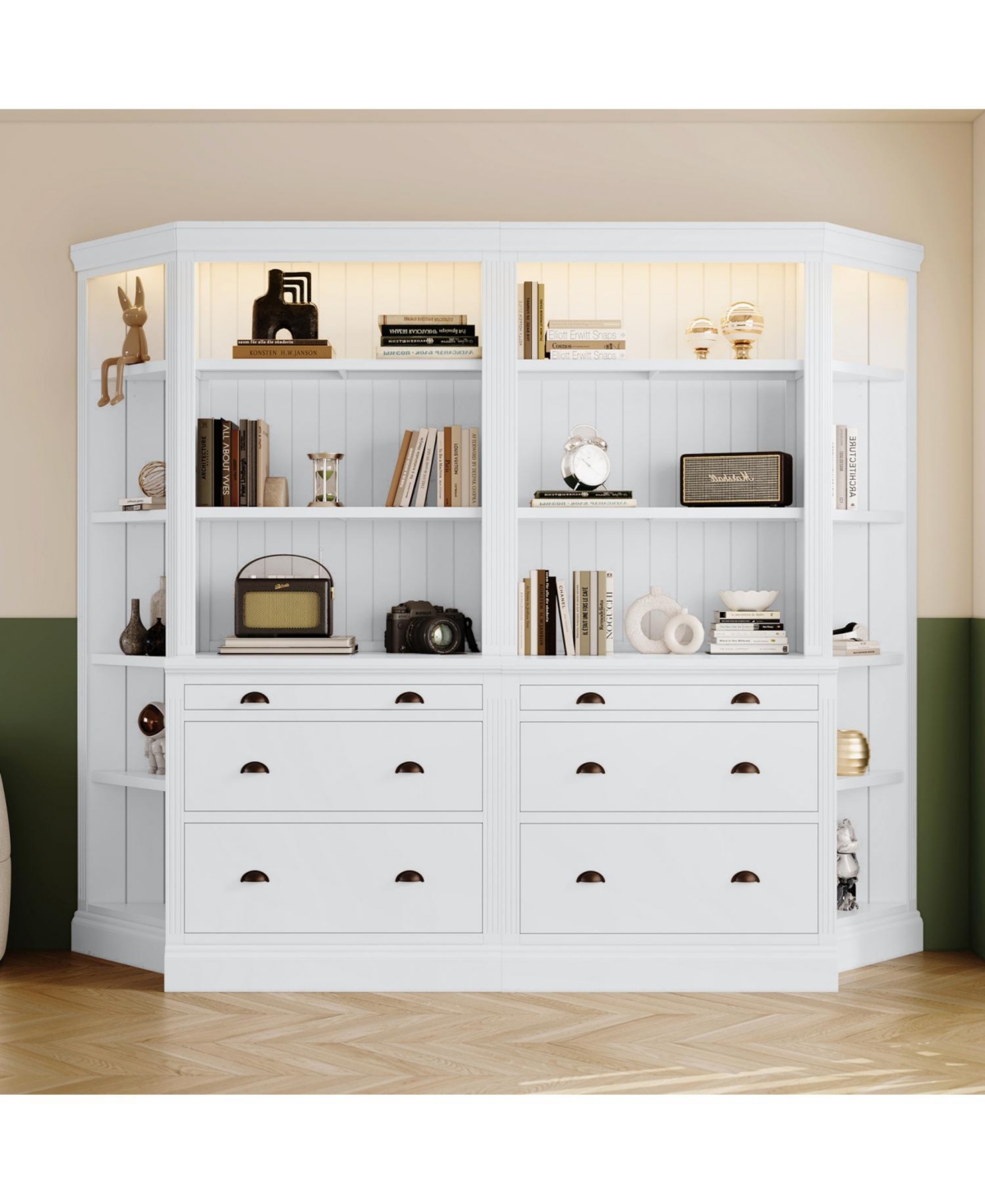 Click here for 83" Tall Bookshelf Suite with Led Lights- 2 B... prices