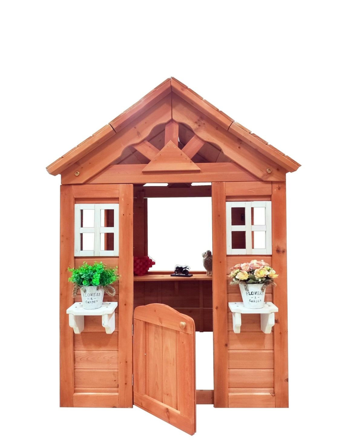 Click here for All Wooden Kids Playhouse with 2 windows and flowe... prices