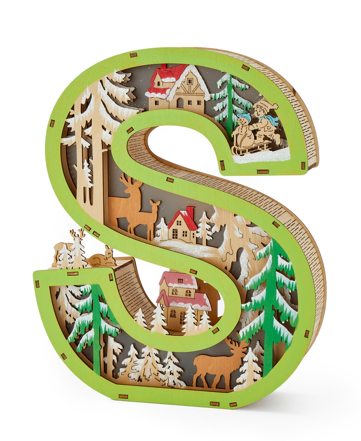 Click here for Giftcraft Led Wood Monogram Letter Decor - S - Gre... prices