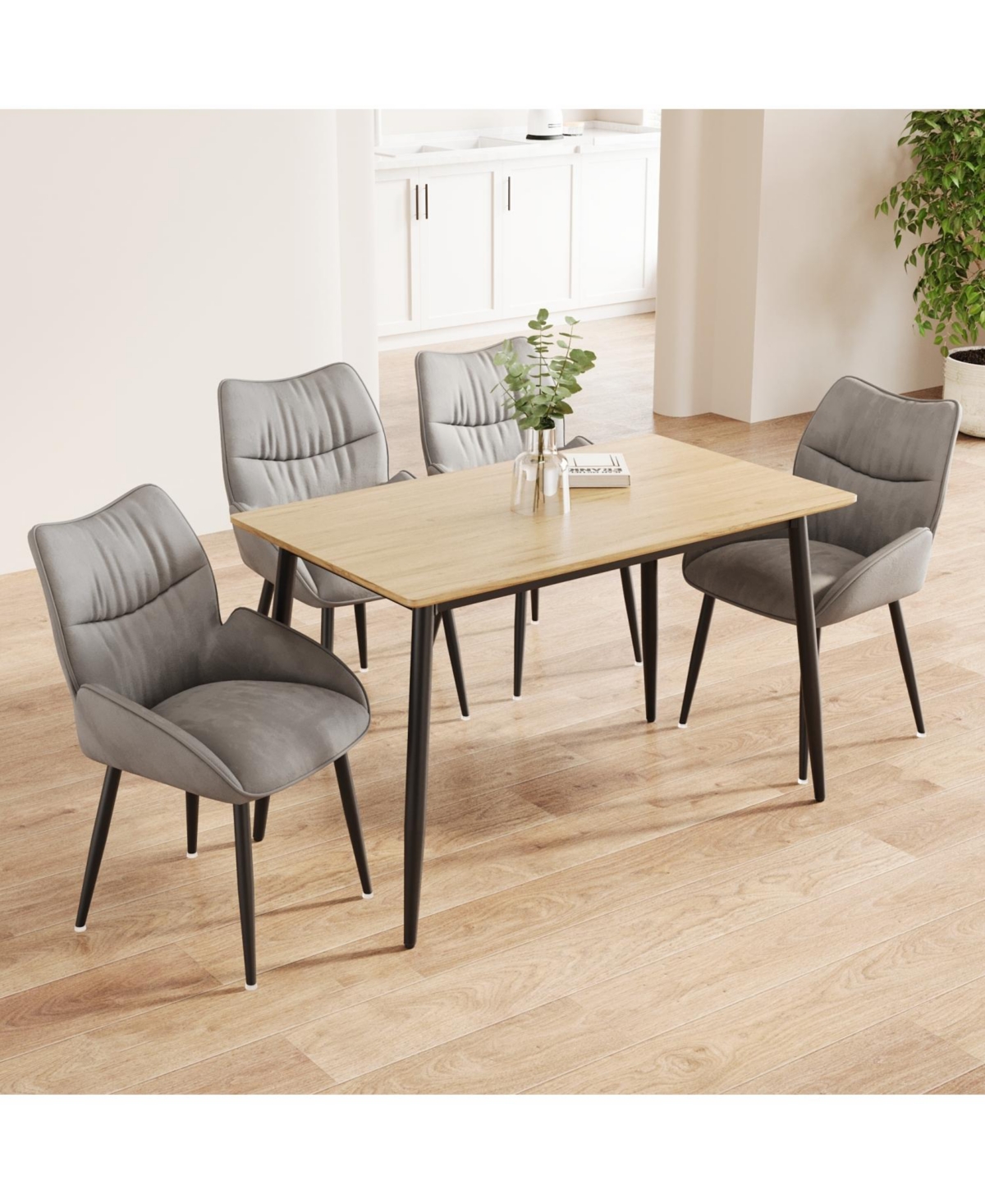 Click here for Streamdale Modern 4-Piece Wood Grain Dining Set wi... prices