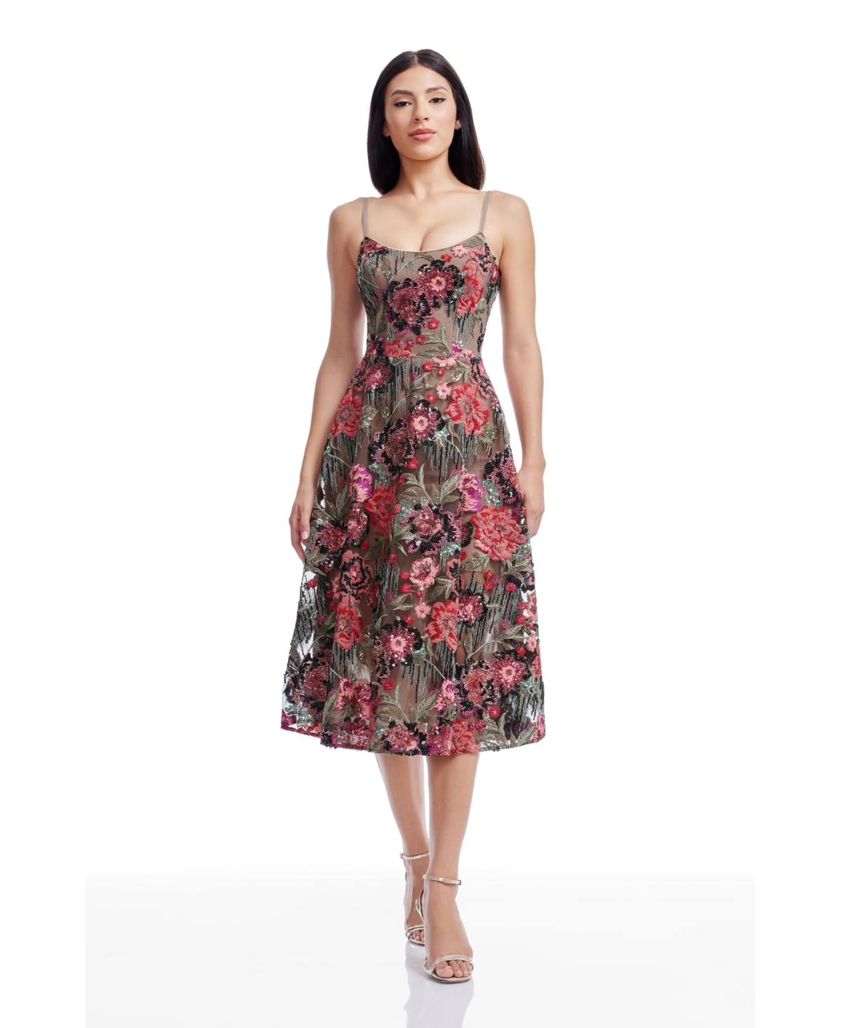 Click here for Dress the Population Womens Uma Sleeveless Fit & F... prices