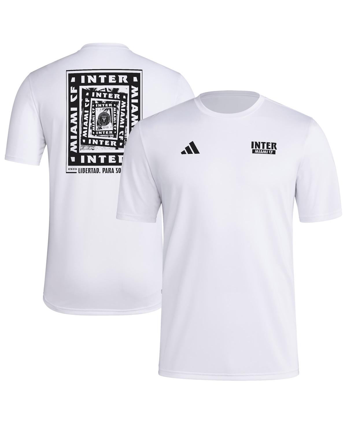 Click here for Adidas Mens White Inter Miami Cf Local Wrap T-Shir... prices