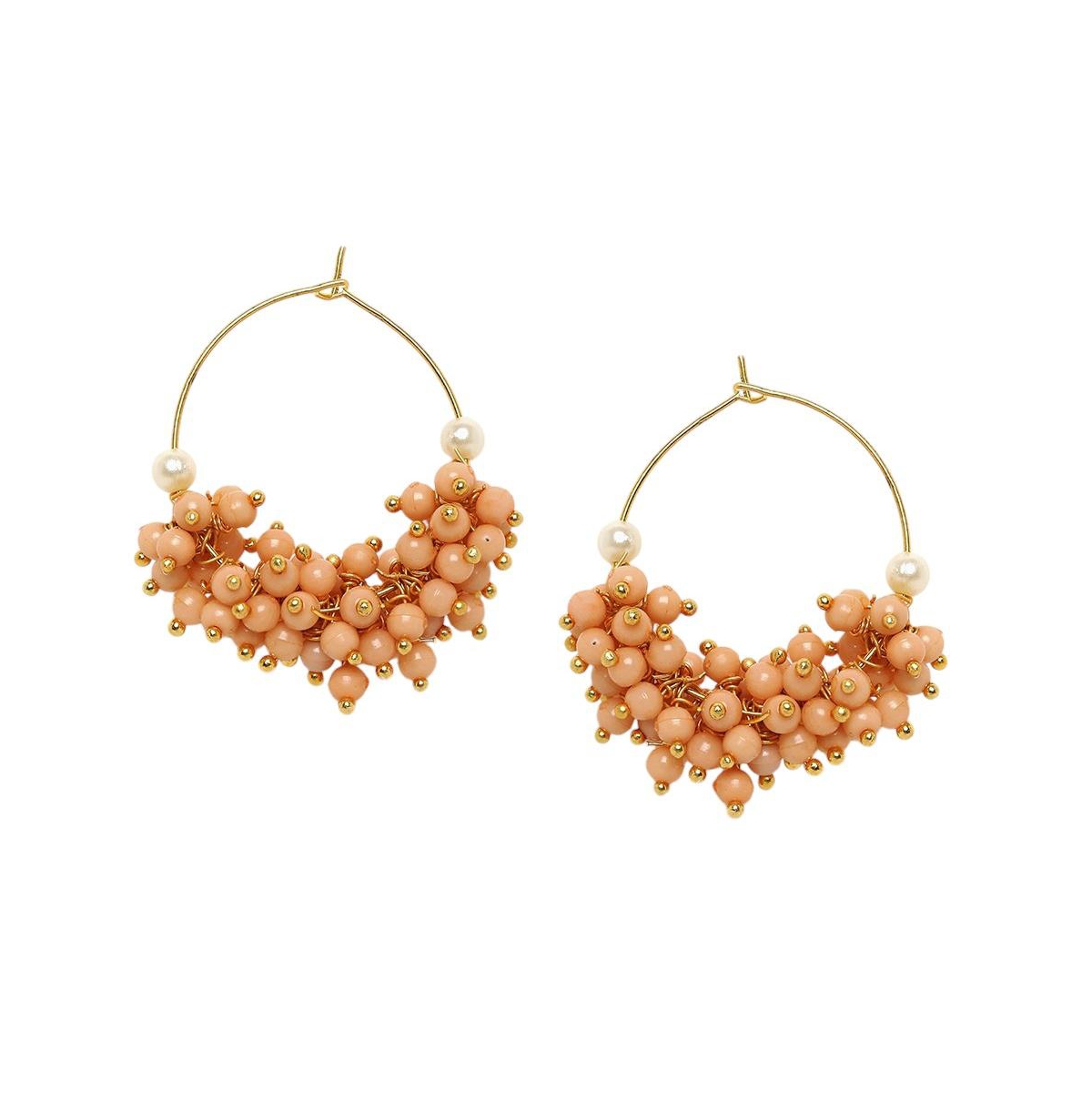 Click here for Sohi Cluster Hoop Earrings - Beige/khaki prices