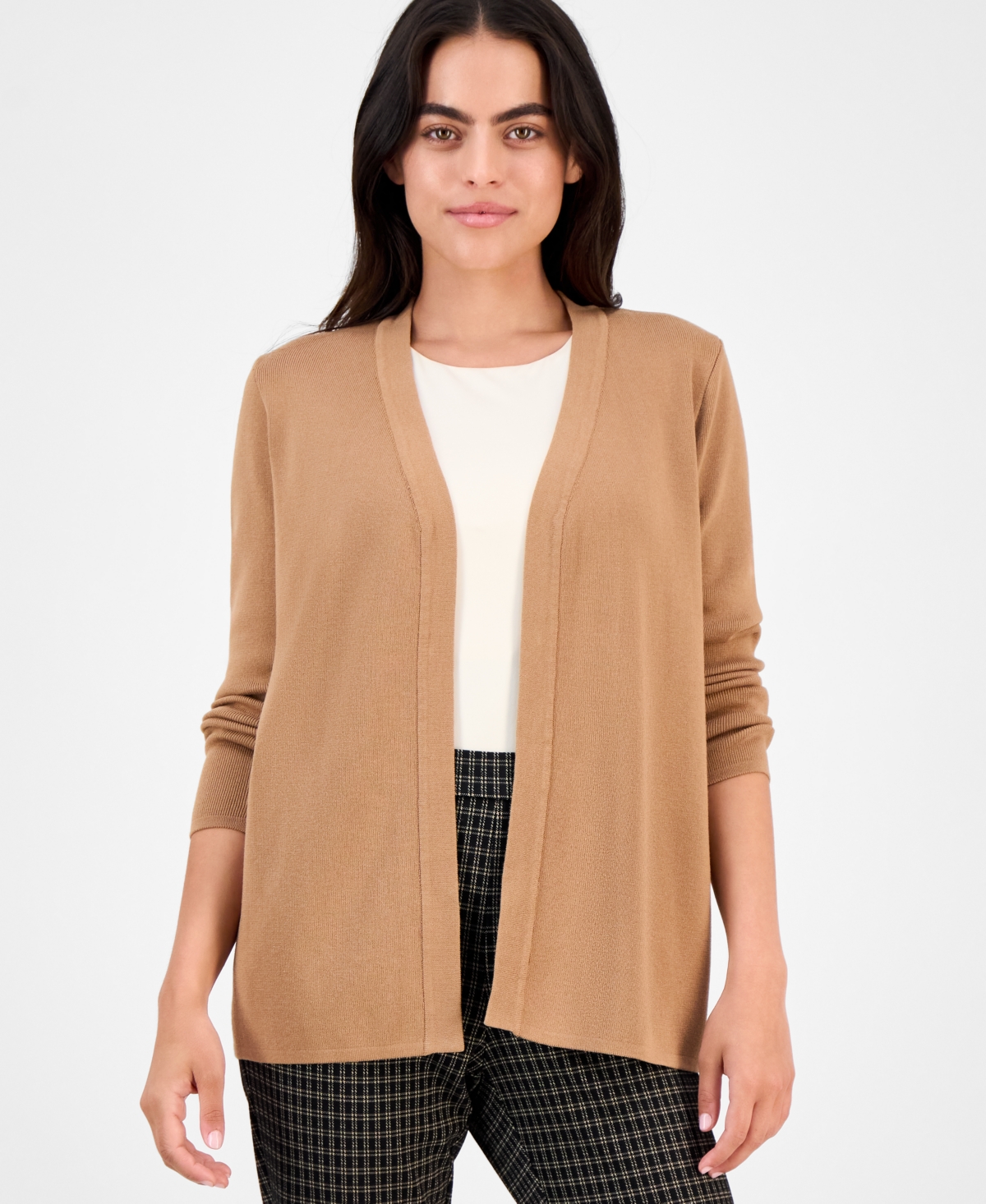 Click here for Ak Anne Klein Womens Newport Open-Front Cardigan -... prices