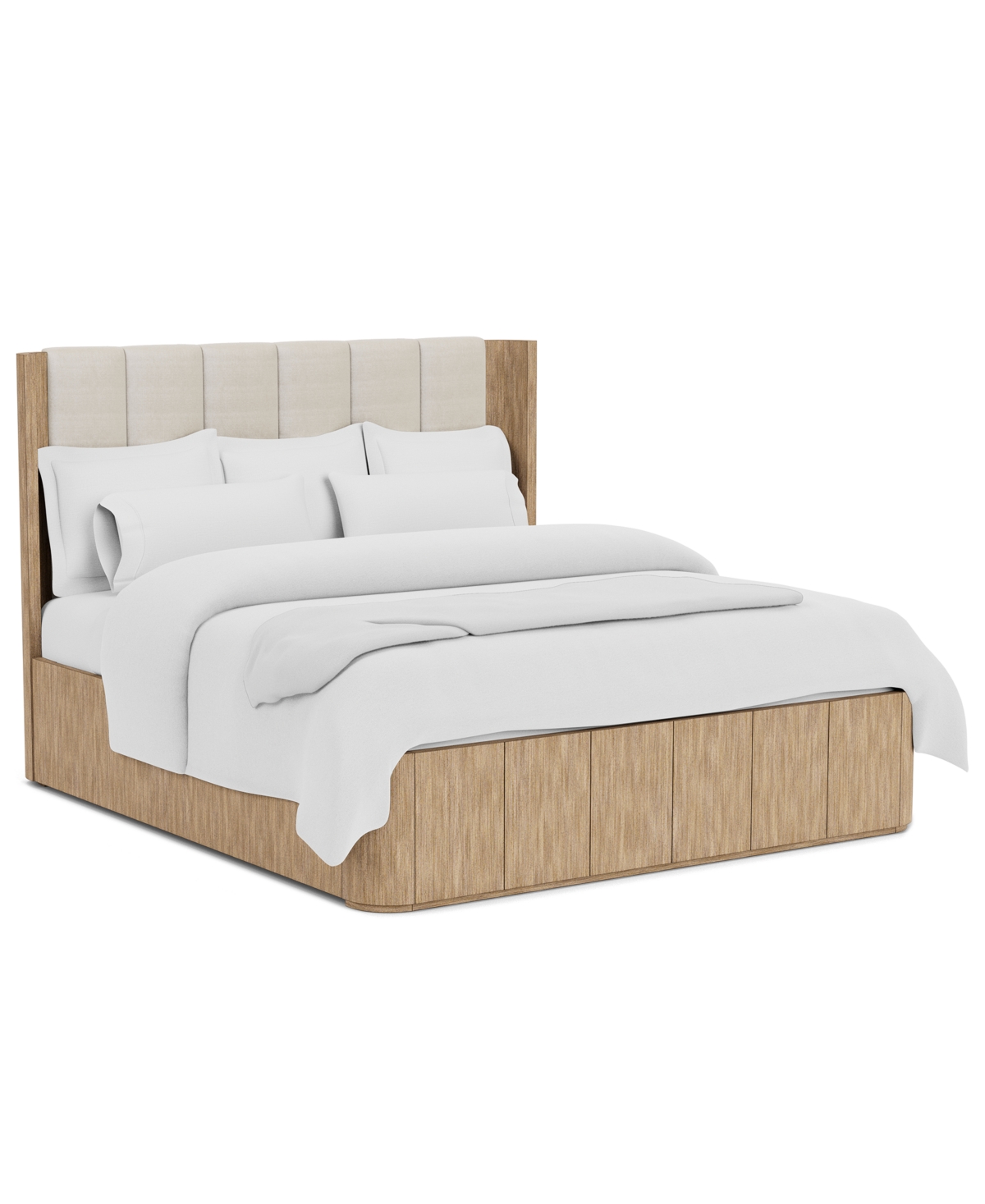 Click here for Frandlyn Queen Upholstered Bed - Blonde prices