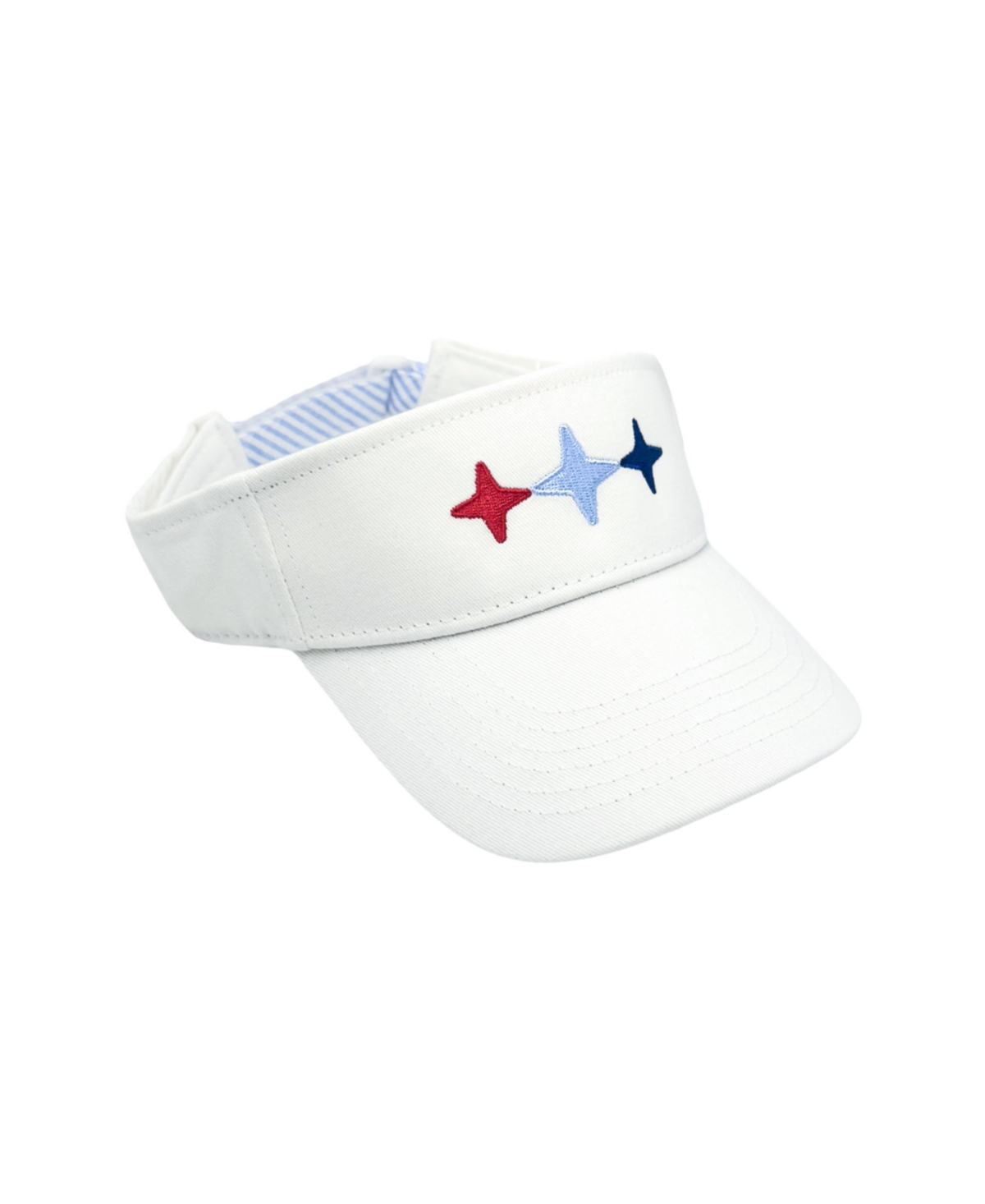 Click here for Bits & Bows Boys Stars Visor - Open White prices