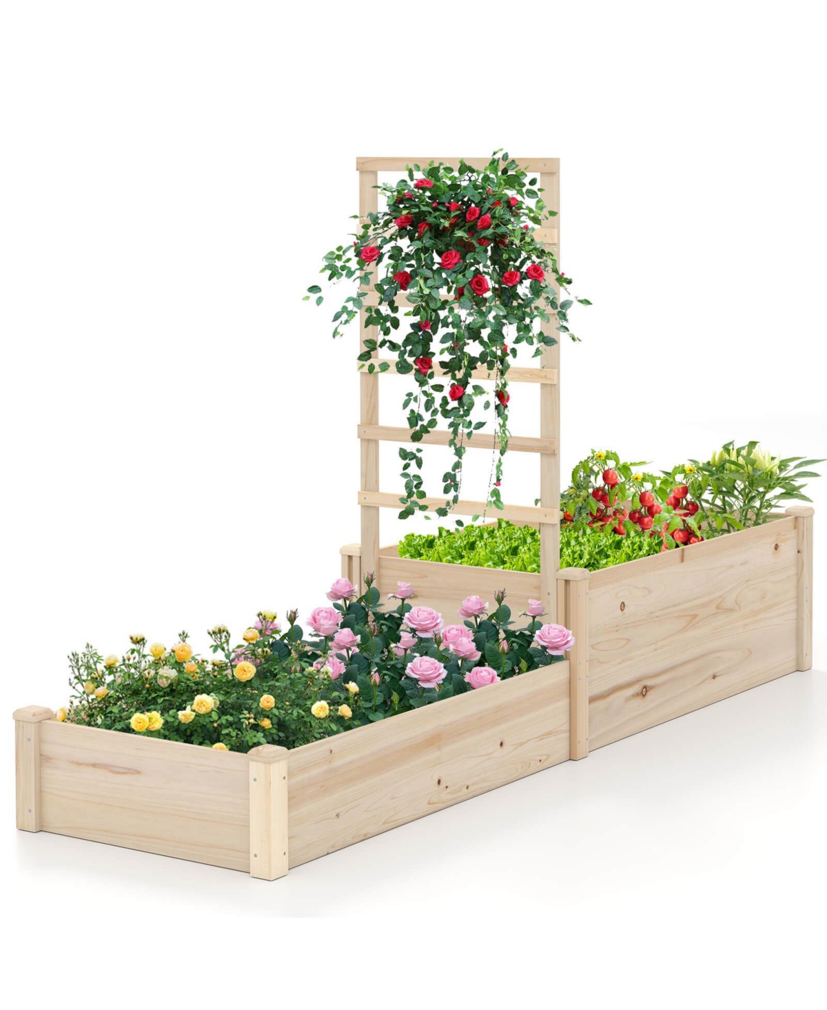 Click here for 87" Raised Garden Bed with Trellis 2 Planter... prices