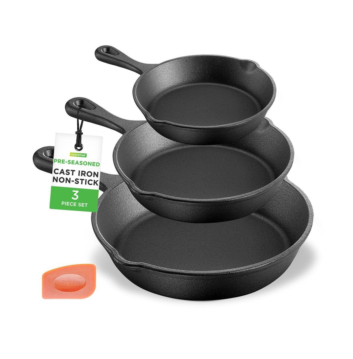 Click here for NutriChef Cast Iron Skillet Pan Set - 3 Pre-Season... prices
