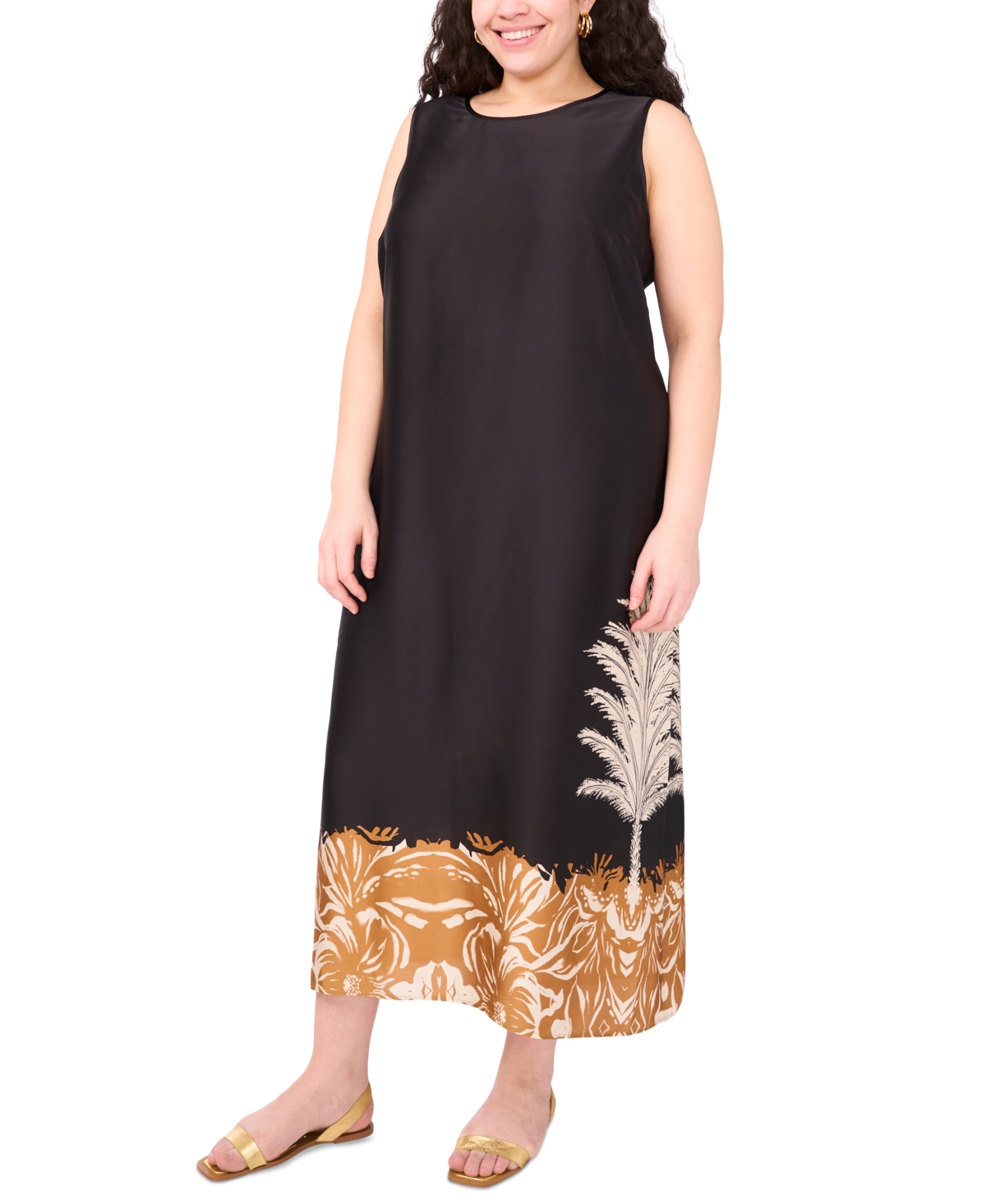 Click here for Vince Camuto Plus Size Round-Neck A-Line Maxi Dres... prices