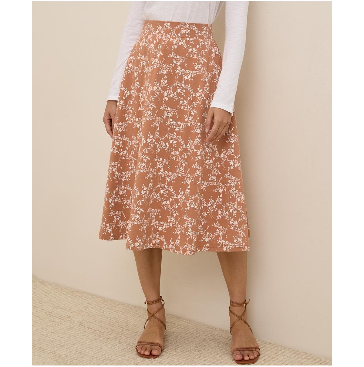 Click here for Pact Womens Organic Cotton Fit & Flare Midi Skirt... prices