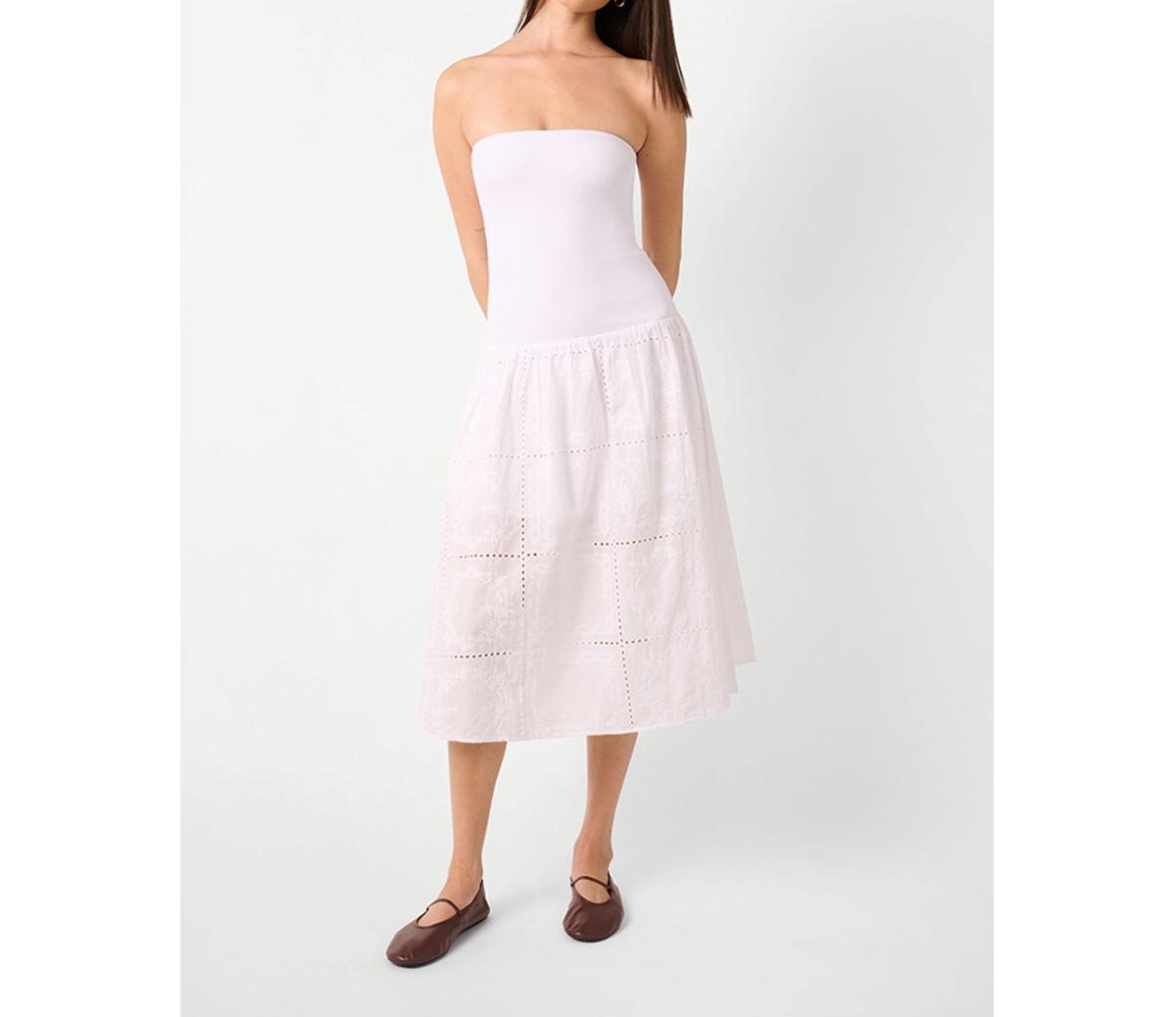 Click here for WeWoreWhat Womens Ribbed Cotton Midi Dress - White... prices