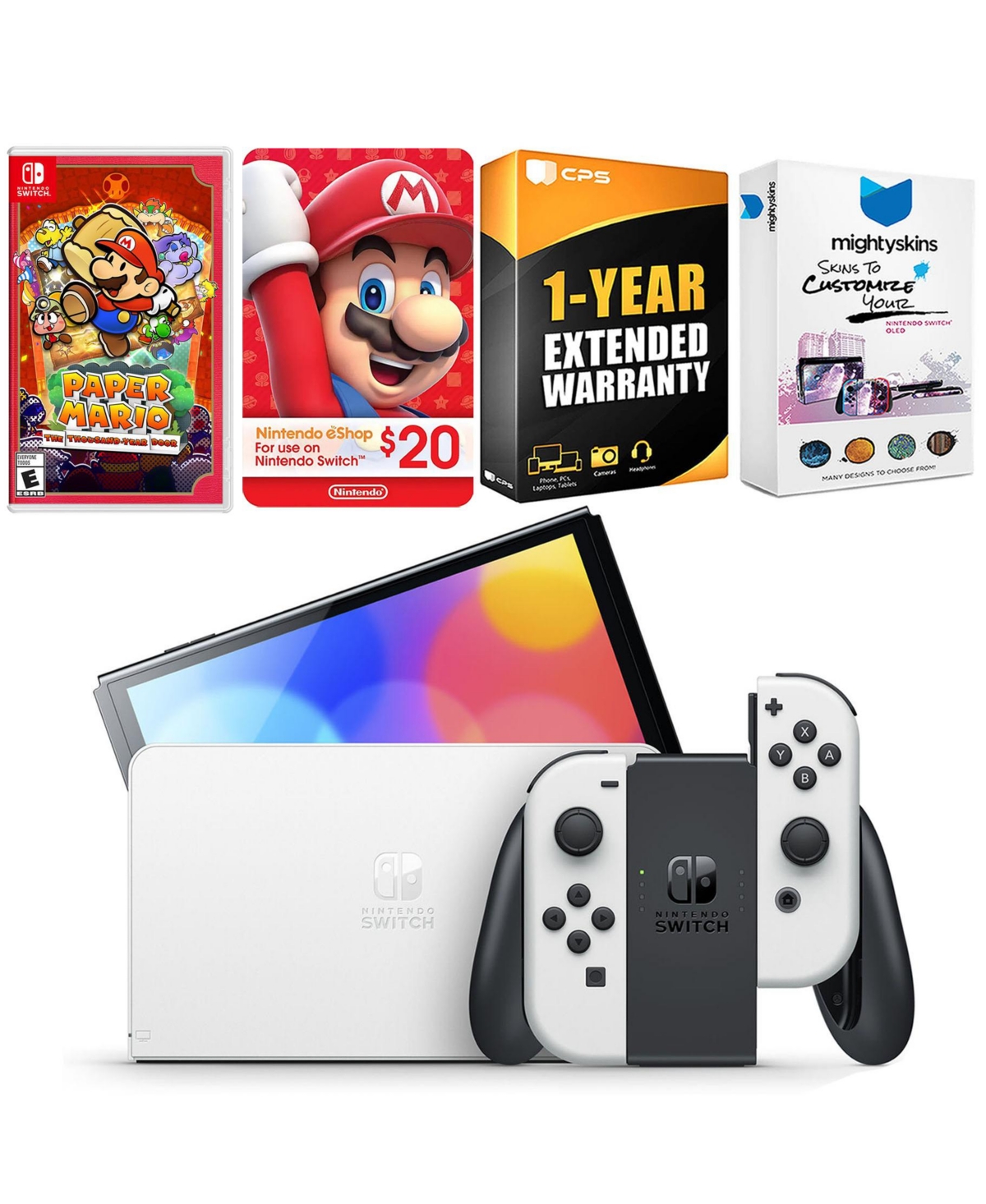 Click here for Nintendo Switch White Oled Console with Paper Mari... prices