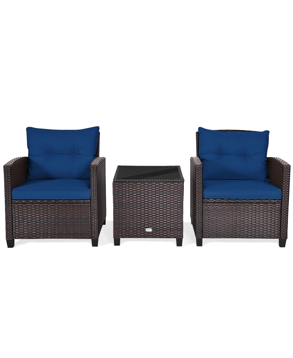 Click here for Gymax 3PCS Outdoor Patio Rattan Conversation Set G... prices