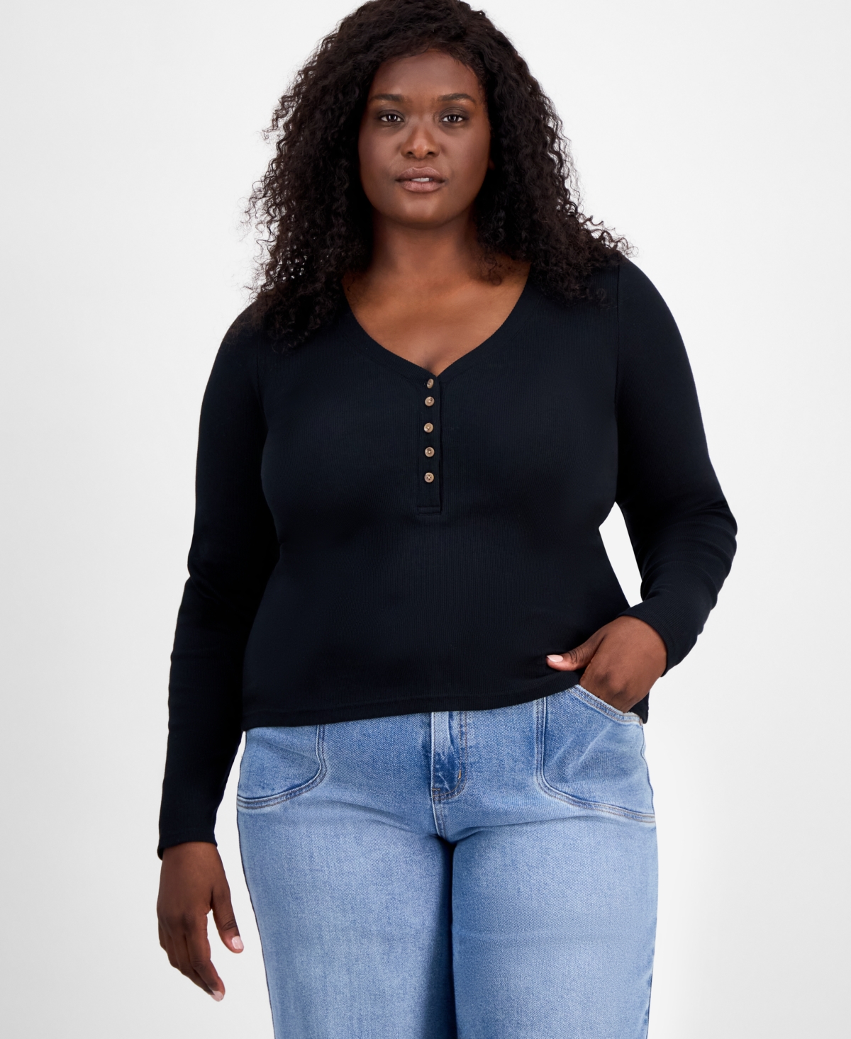 Click here for On 34th Trendy Plus Size V-Neck Henley Shirt  Macy... prices