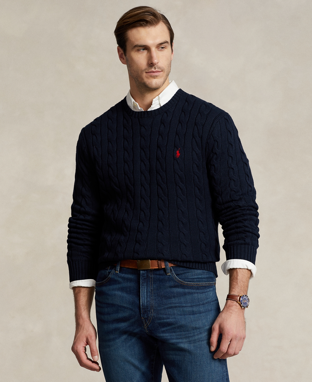 Click here for Polo Ralph Lauren Mens Big & Tall Cable-Knit Cotto... prices