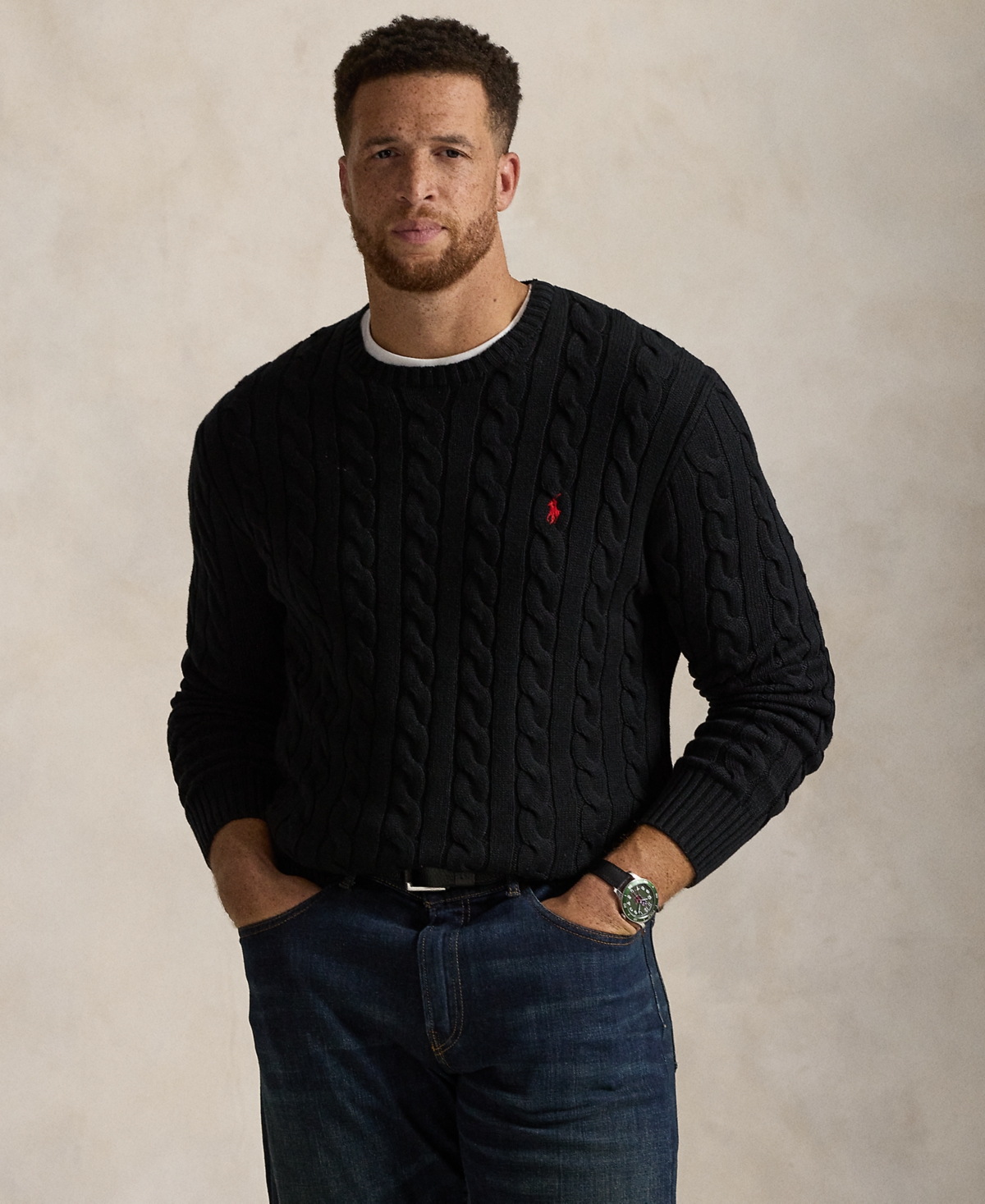Click here for Polo Ralph Lauren Mens Big & Tall Cable-Knit Cotto... prices