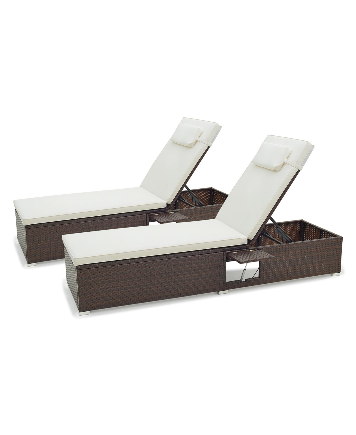 Click here for Gymax Chaise Lounge Set of 2 w/ 6-level Backrest C... prices