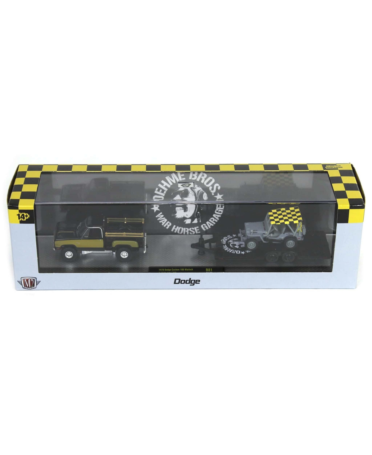 Click here for 1/64 M2 1978 Dodge 100 Warlock 1944 Jeep Mb & Trai... prices