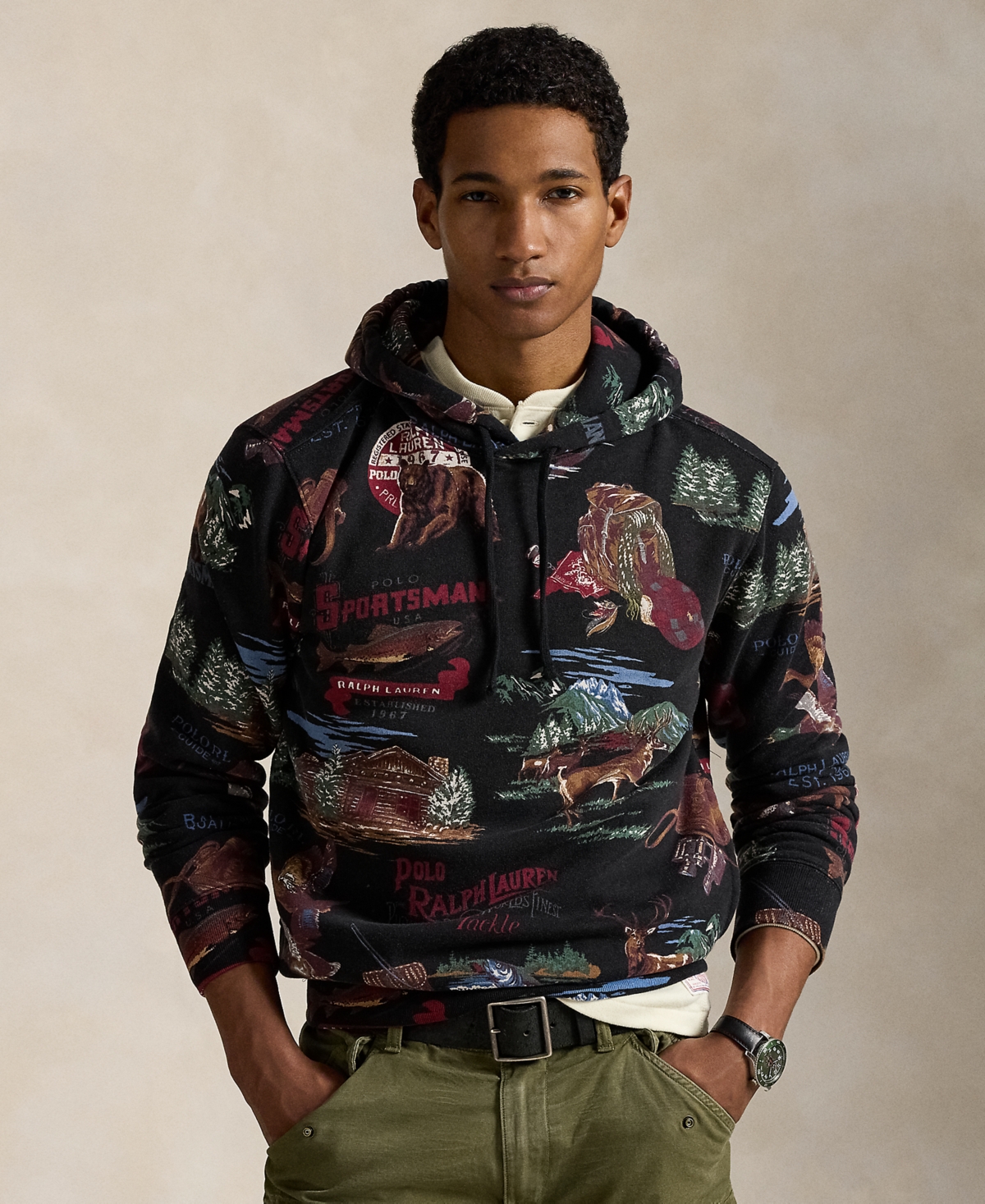 Polo Ralph Lauren Mens Polo Sportstman Fleece Hoodie - Outdrsmn Convo/polo Black