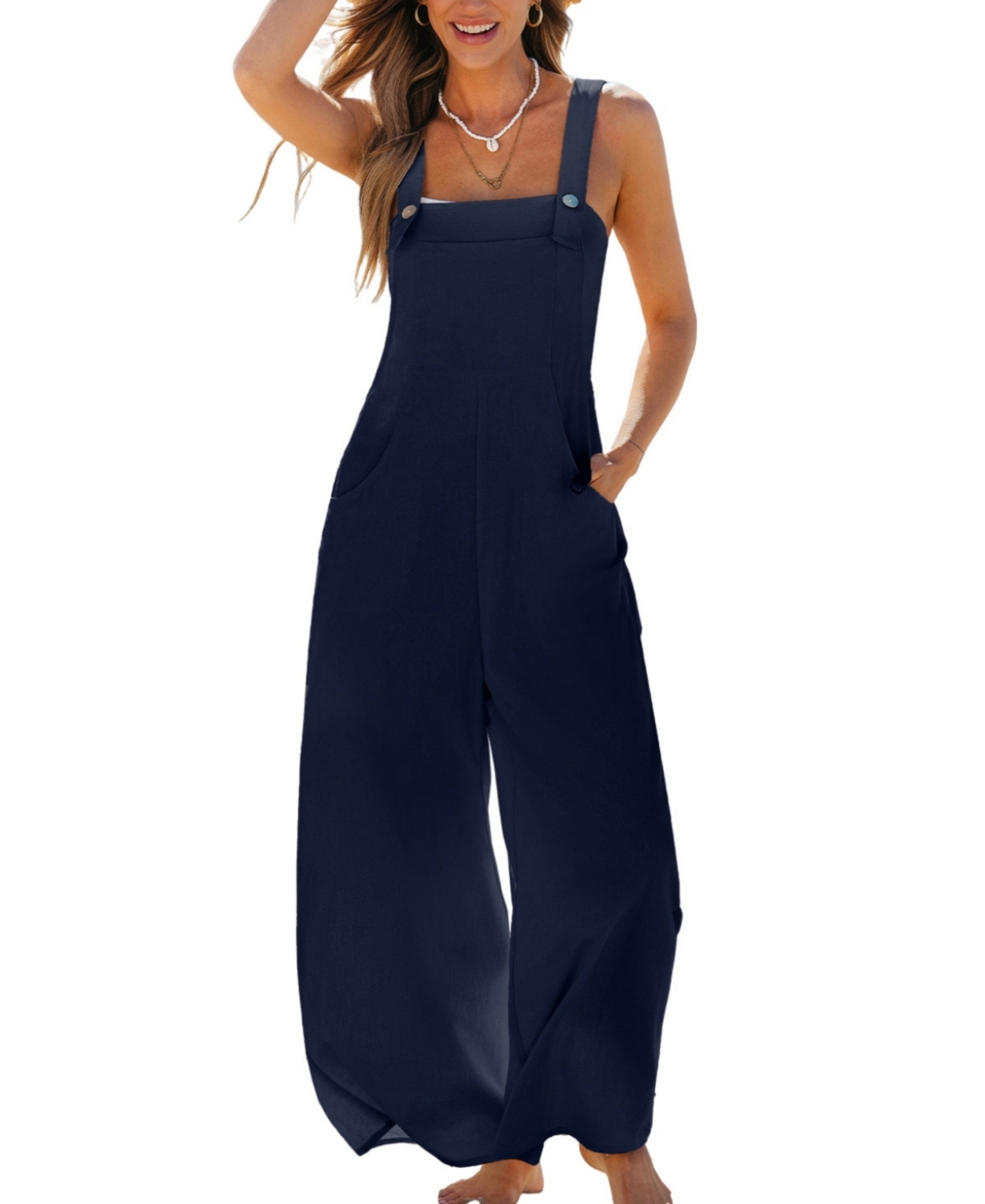 Click here for Cupshe Womens Daisy Chain Wide Leg Jumpsuit - Dark... prices